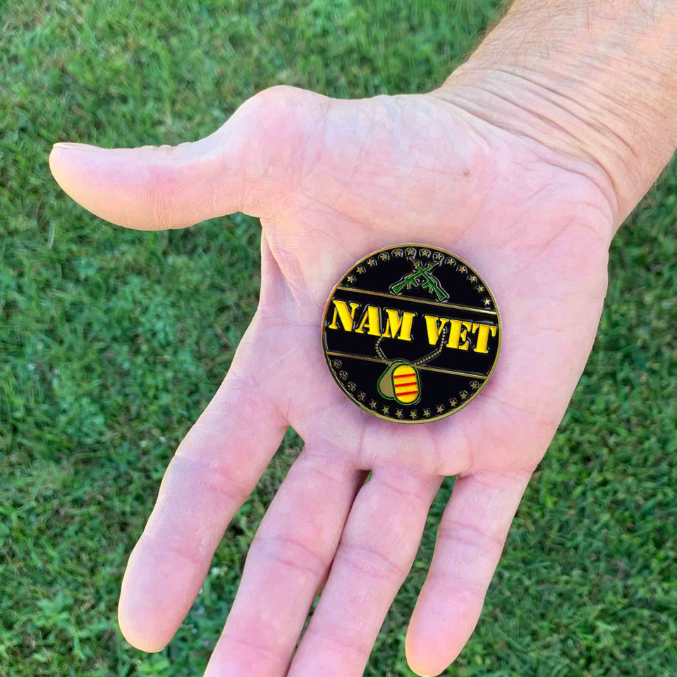 Vietnam Vet Challenge Coin with Helmet Graphics | Vetfriends