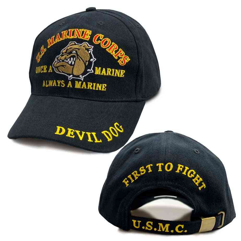 U.S. Marine Corps - Custom Edition Hat in Black w/ VETERAN