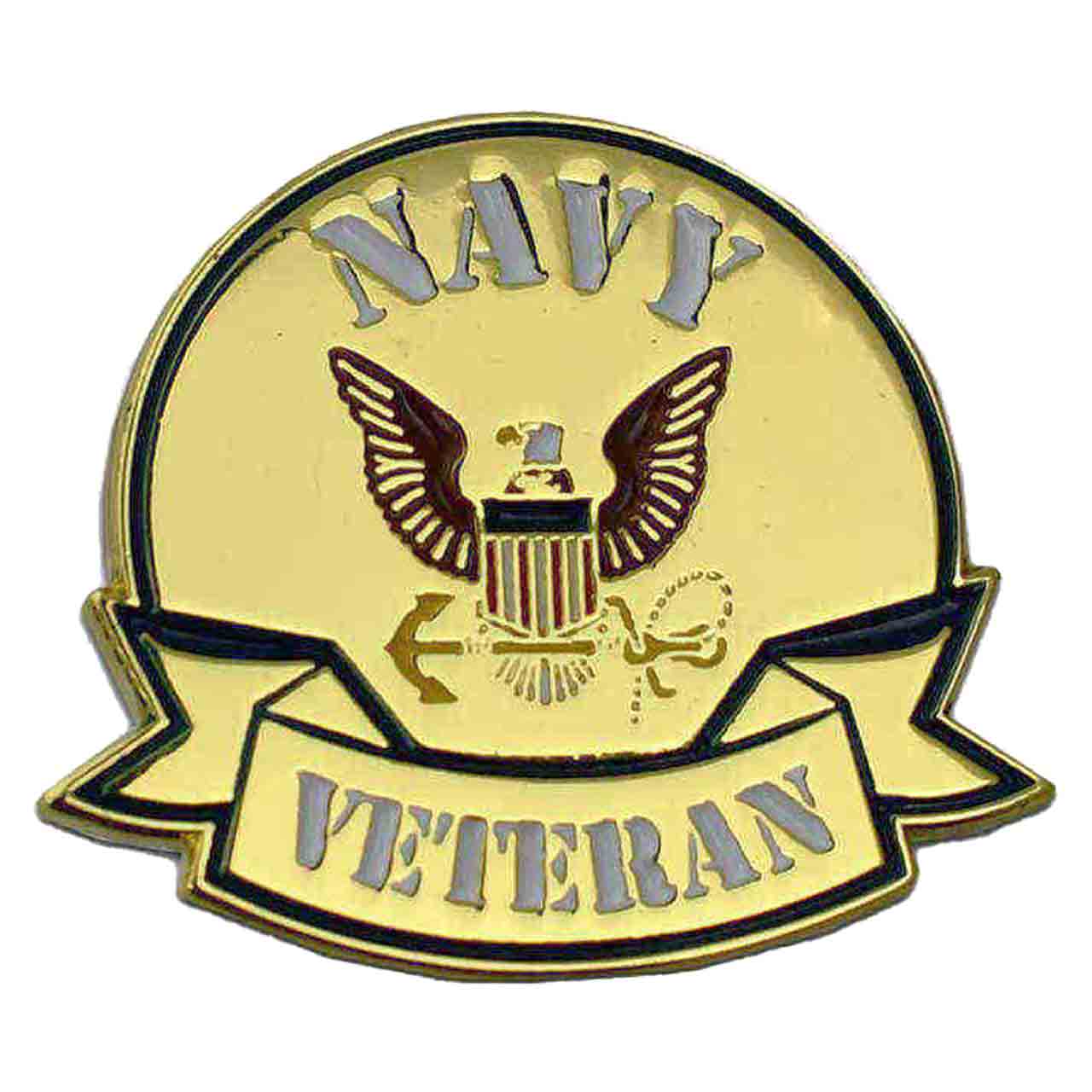 Navy Veteran Custom Lapel Pin with Eagle Graphic