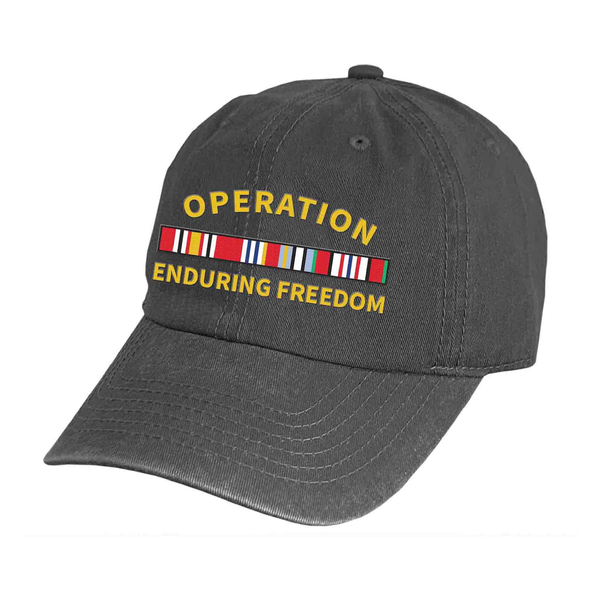 Operation Enduring Freedom Embroidered Hat with Service Ribbon