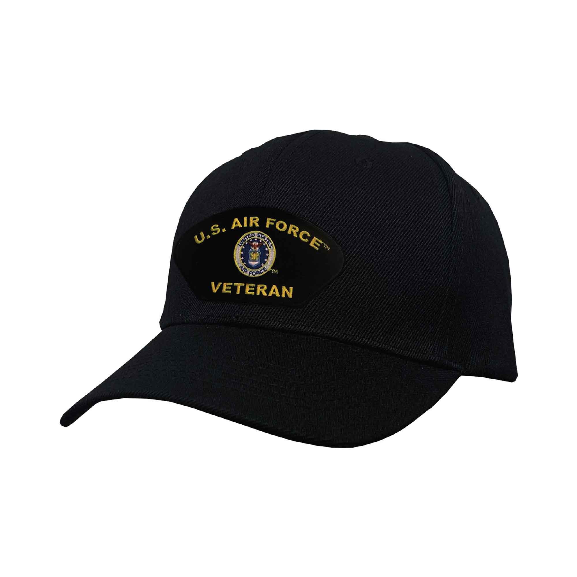 Officially Licensed by the U.S. Air Force Black 6 Panel Hat with USAF ...