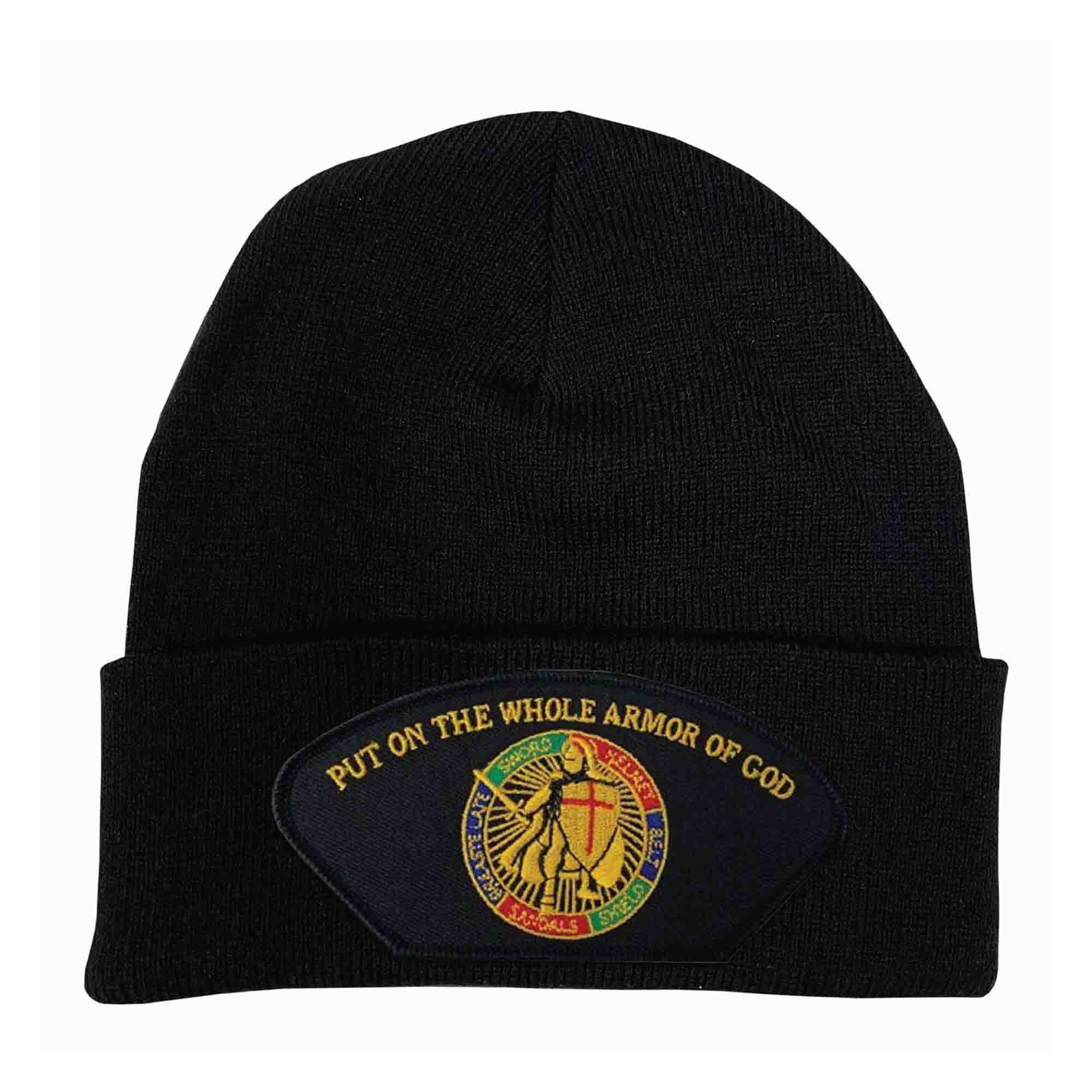 Beanie with Armor Of God Embroidered Patch