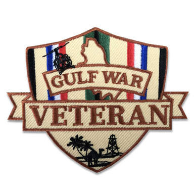 Gulf War Veteran Patch with Shield and Ribbon Graphics