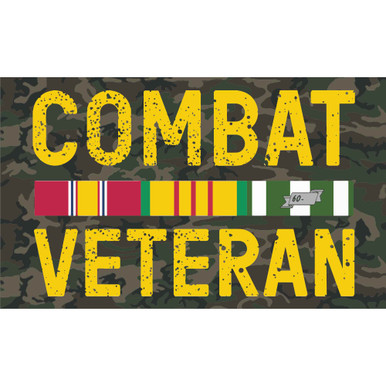 Combat Veteran with service ribbons Flag - Custom Design 3 x 5