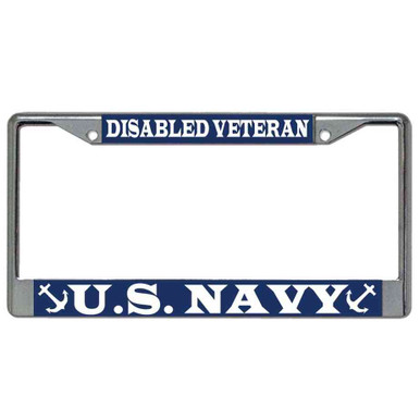 Disabled Veteran U.S. Navy License Plate Frame| VetFriends