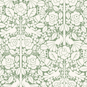 Fairy Tales Green Wallpaper by Magnolia Home Designer - Swanky Fabrics