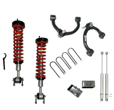 1-4 Inch Adjustable Coilovers/3 Inch Rear Blocks w/ U Bolts/Shocks and ...