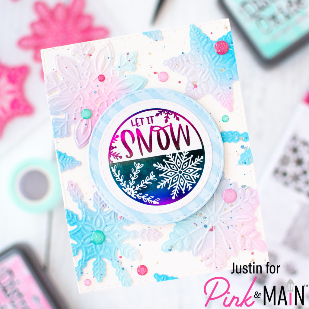 Snowflakes Emboss and Cut Folder - Pink and Main LLC