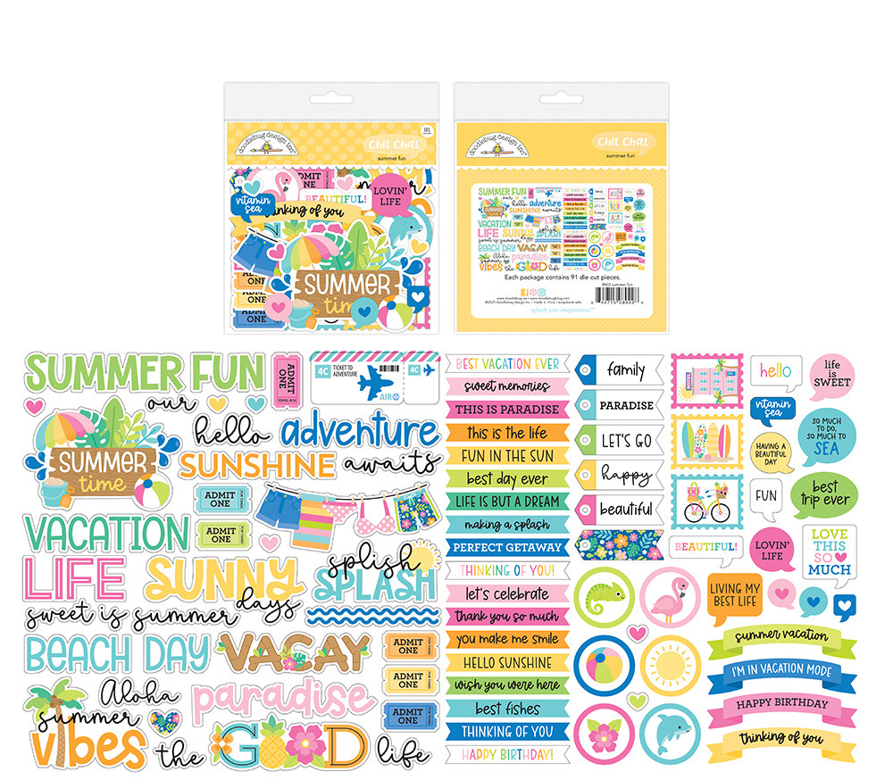 Summer Fun Bits & Pieces - Doodlebug Designs - Pink and Main LLC