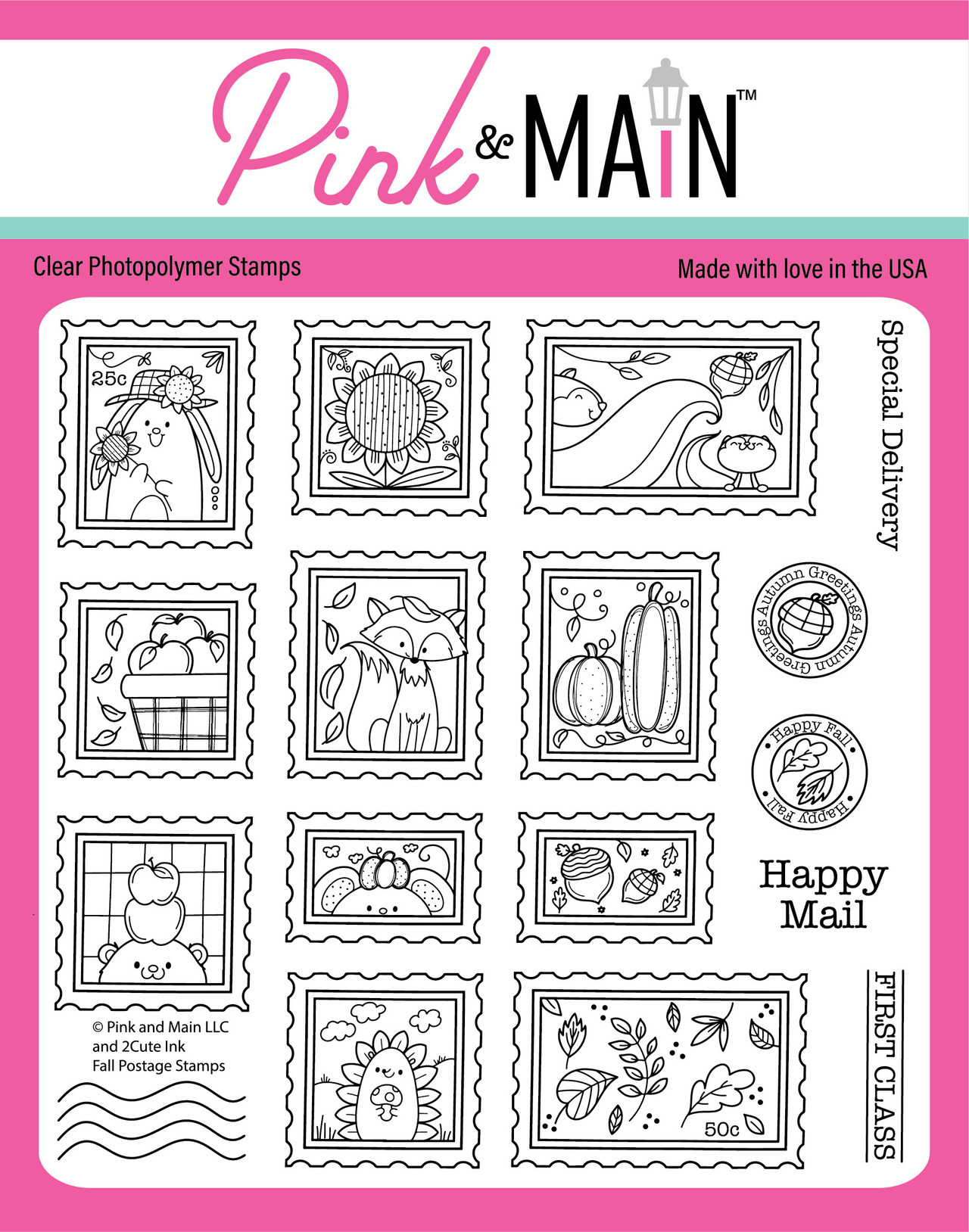 Winter Postage Stamps - Pink and Main LLC