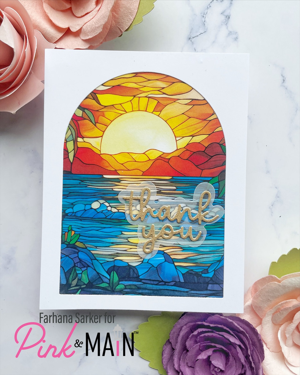 Tropical Stained Glass Card Panels - Pink and Main LLC