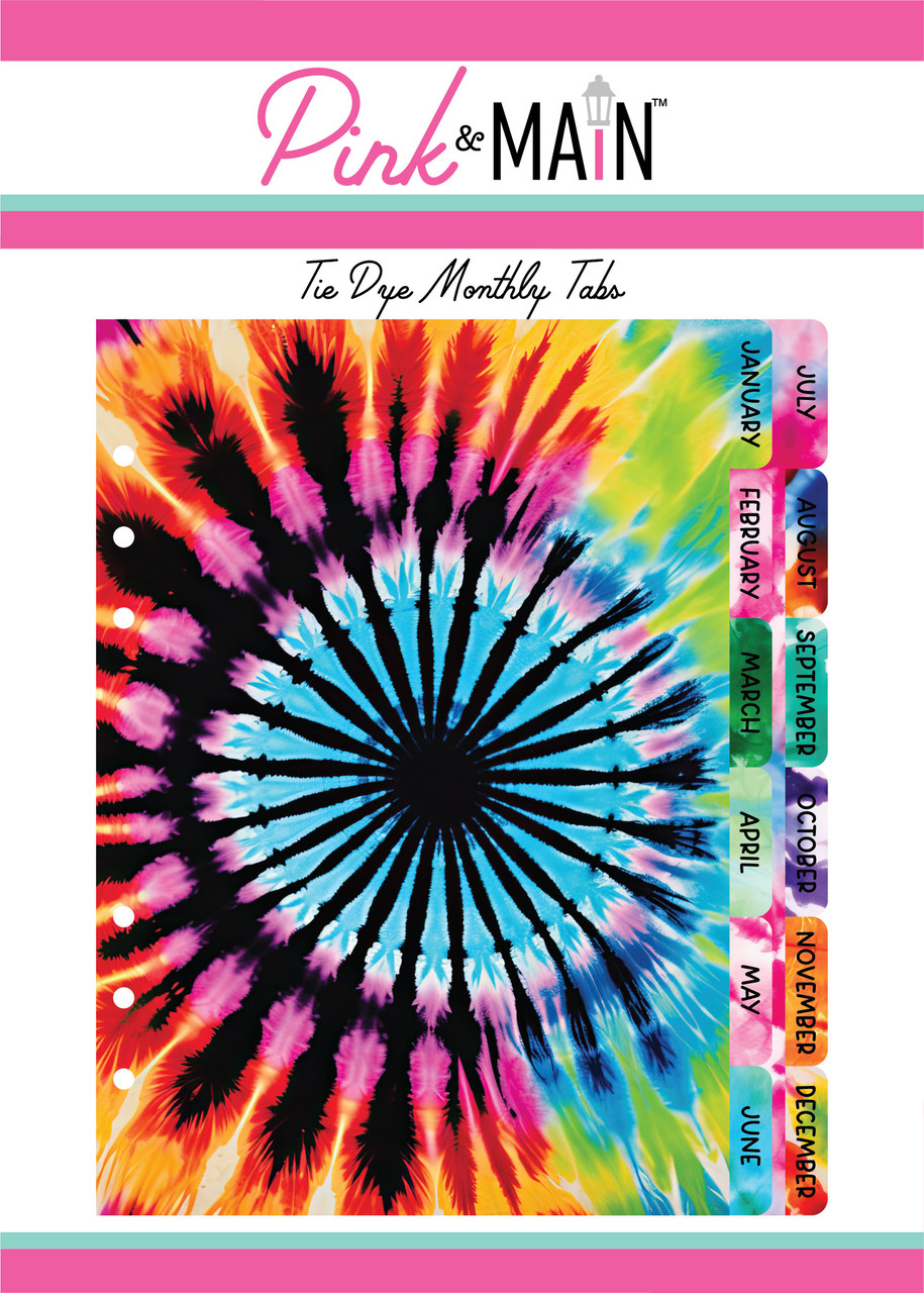 Tie Dye Monthly Tabs - Pink and Main LLC
