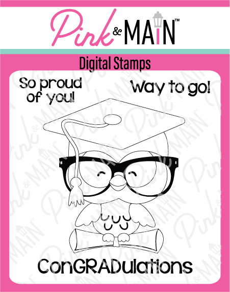 Grad Owl - DIGITAL STAMPS - Pink and Main LLC