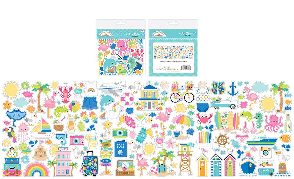 Summer Fun Bits & Pieces - Doodlebug Designs - Pink and Main LLC
