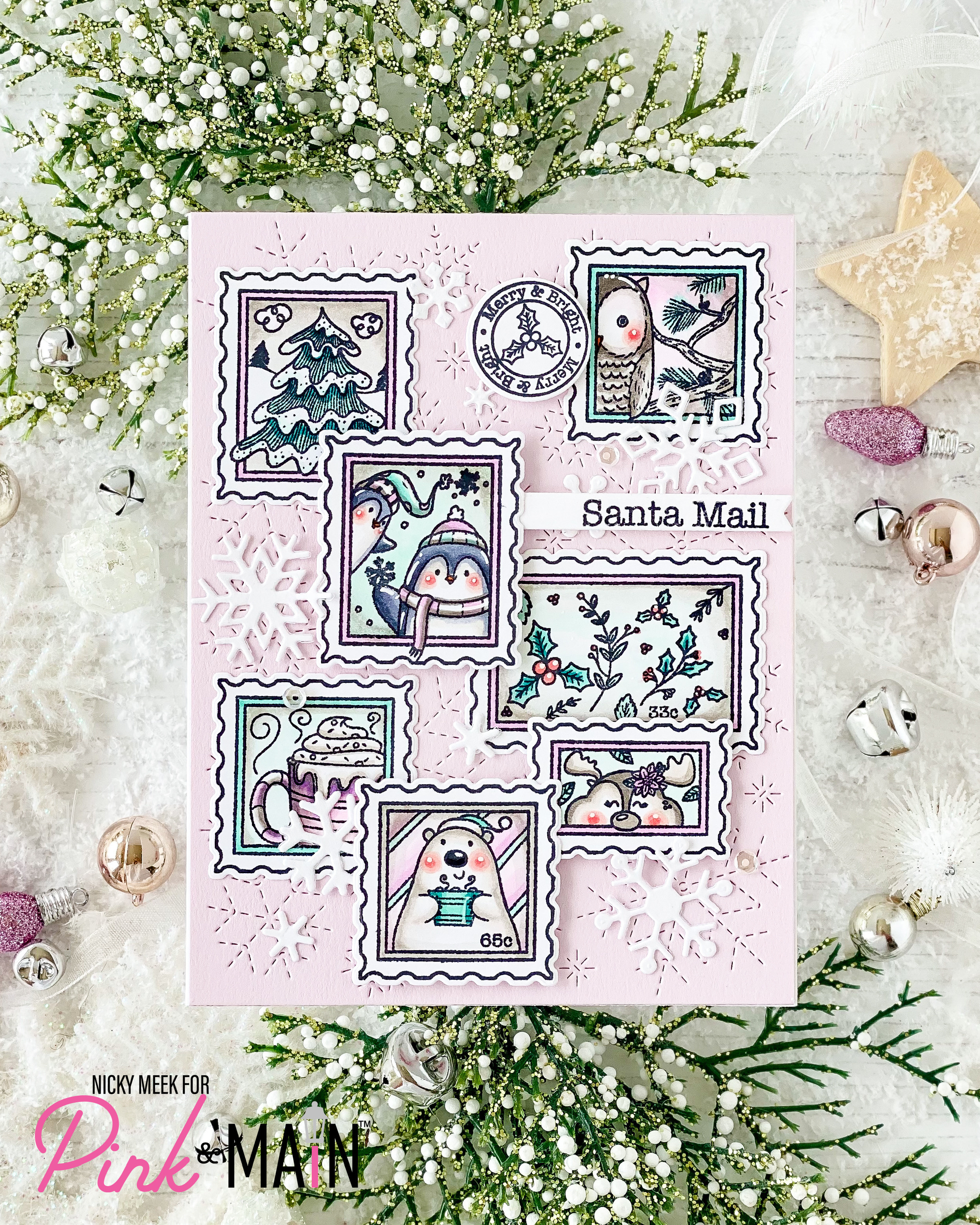 Winter Postage Stamps - Pink and Main LLC