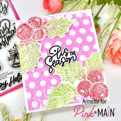 Holly and Berries Emboss and Cut Folder - Pink and Main LLC