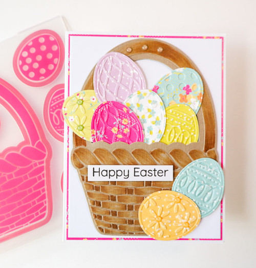 Easter Basket 6x6 Emboss & Cut Folder - Pink and Main LLC
