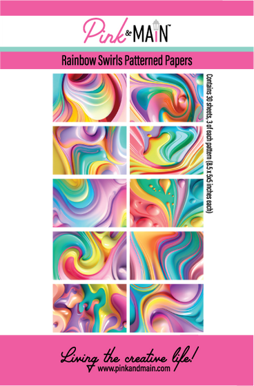 Rainbow Swirls Paper Pack 5.5 x 8.5 - Pink and Main LLC
