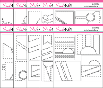 40 Card Sketches Card | Cut Essentials Dies Set 3 and 4 - Pink and Main LLC