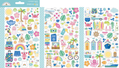Summer Fun Mini Icon Stickers - Doodlebug Designs - Pink and Main LLC
