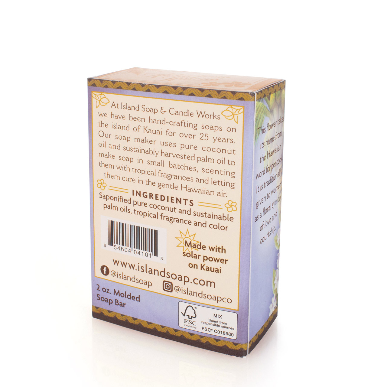 Handmade Coconut and Palm Oil Soap With Pikake - Island Soap & Candle Works