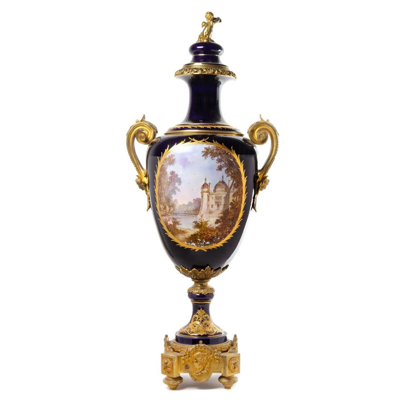 A Fine Quality Sevres-Style Gilt Bronze Mounted Painted Porcelain ...