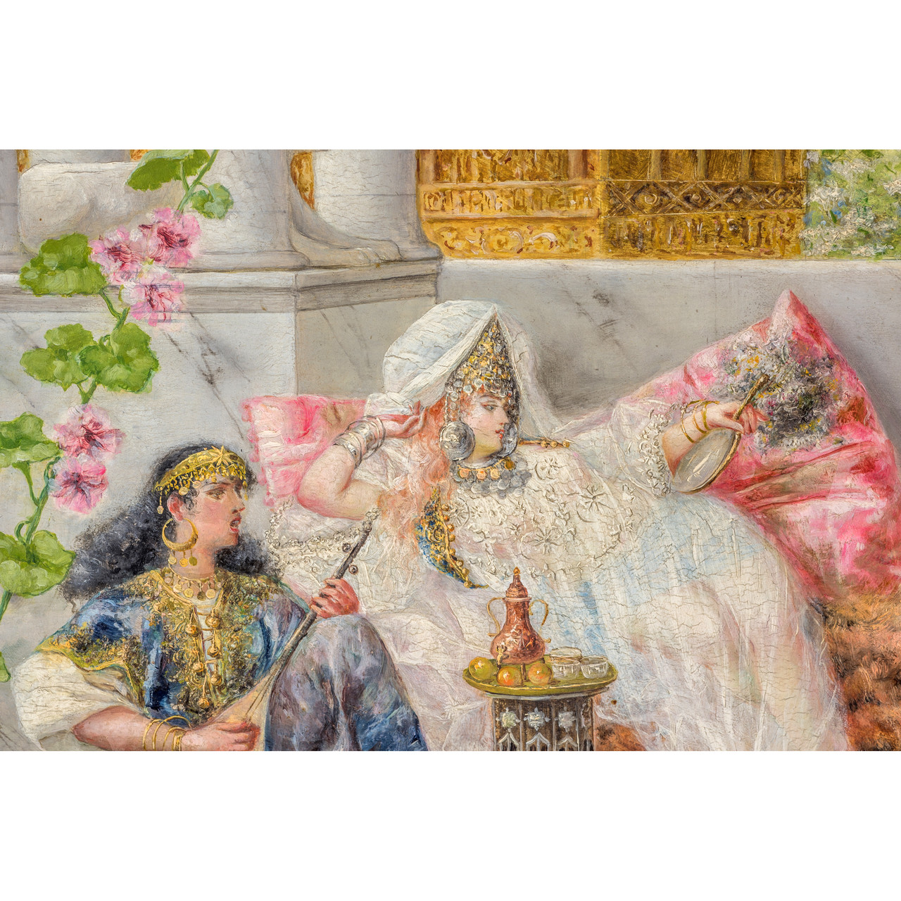 Fine Orientalist Painting Depicting Odalisque with Musicians - F&P ...