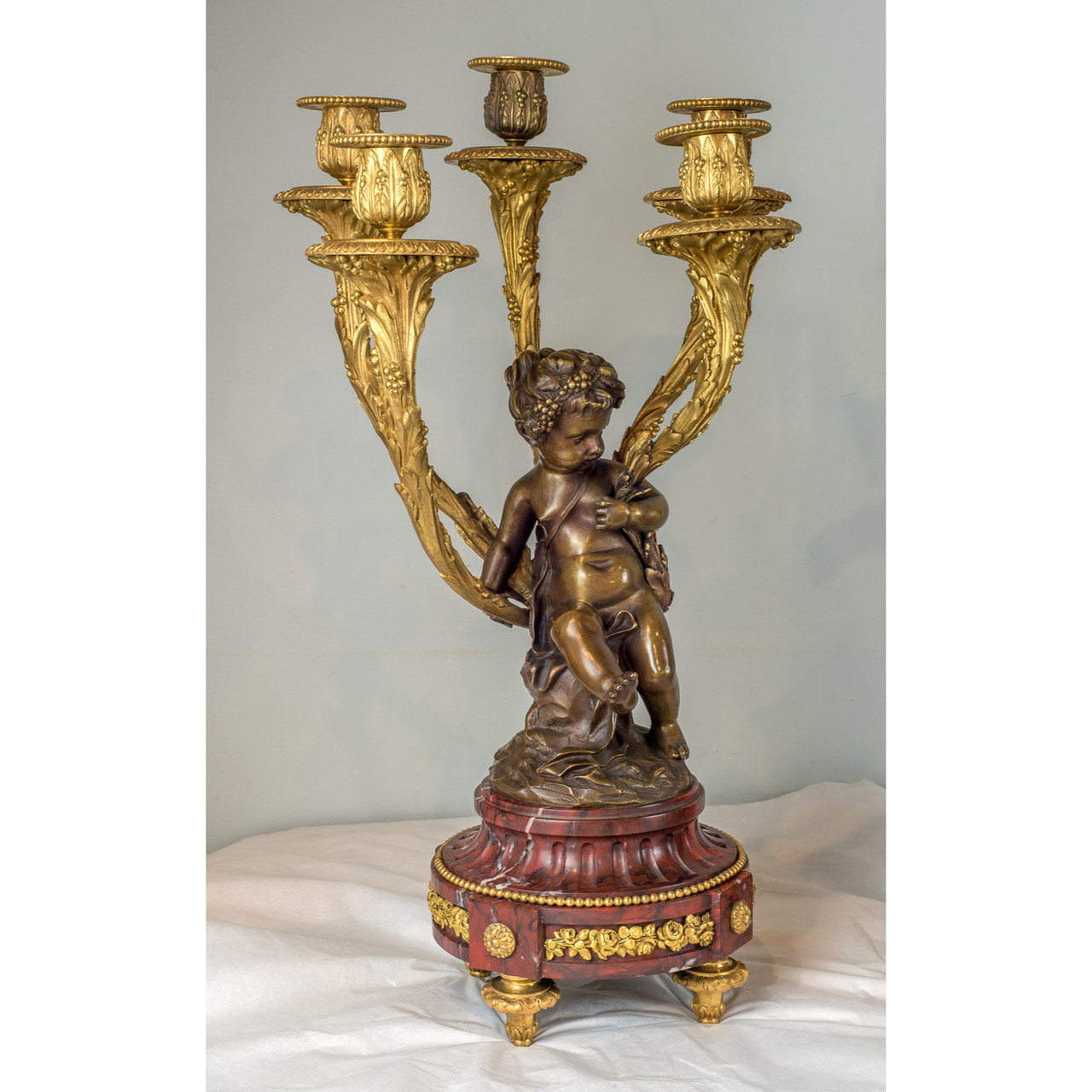 Magnificent Patinated Bronze Sculpture of Cupid and Psyche Clockset by ...