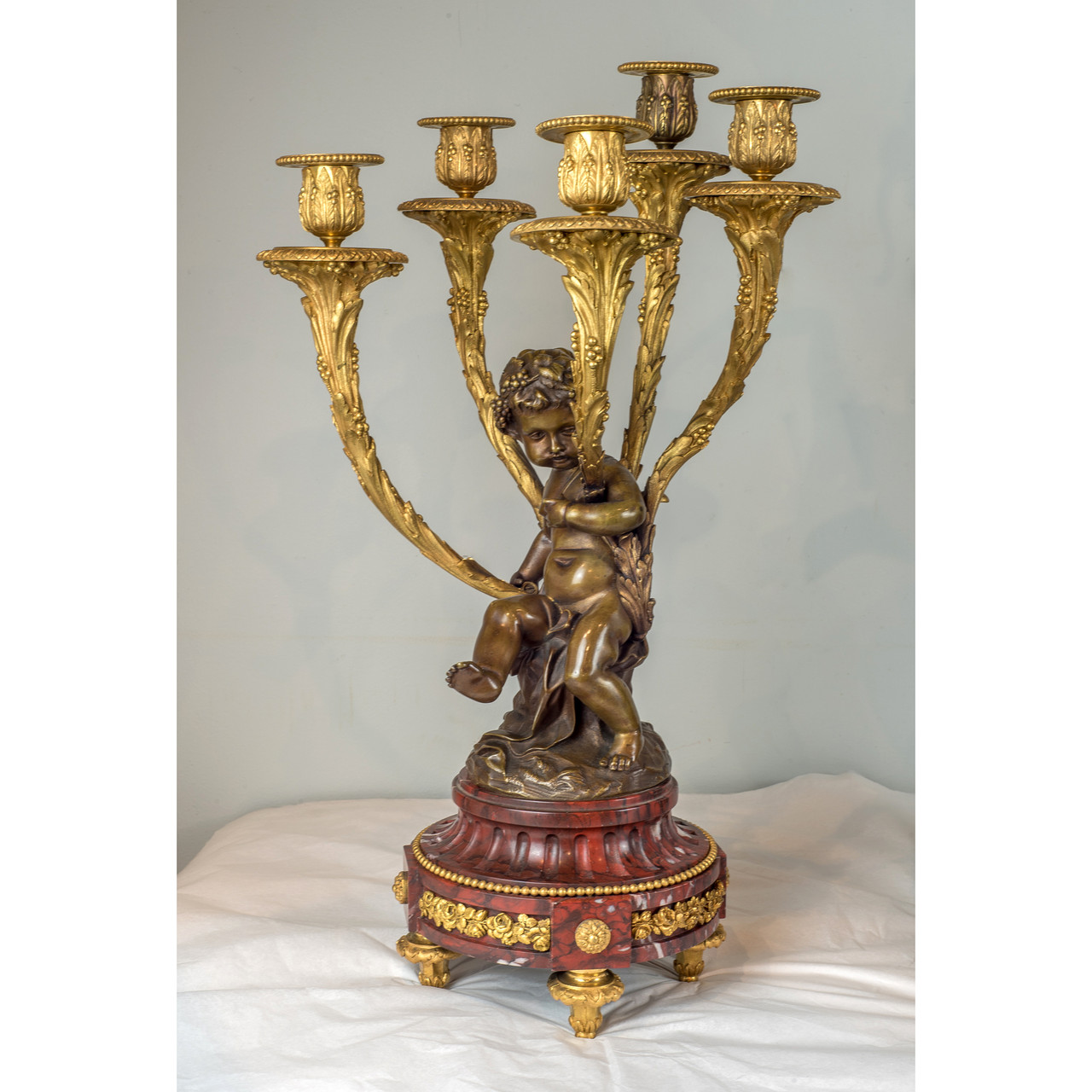 Magnificent Patinated Bronze Sculpture of Cupid and Psyche Clockset by ...