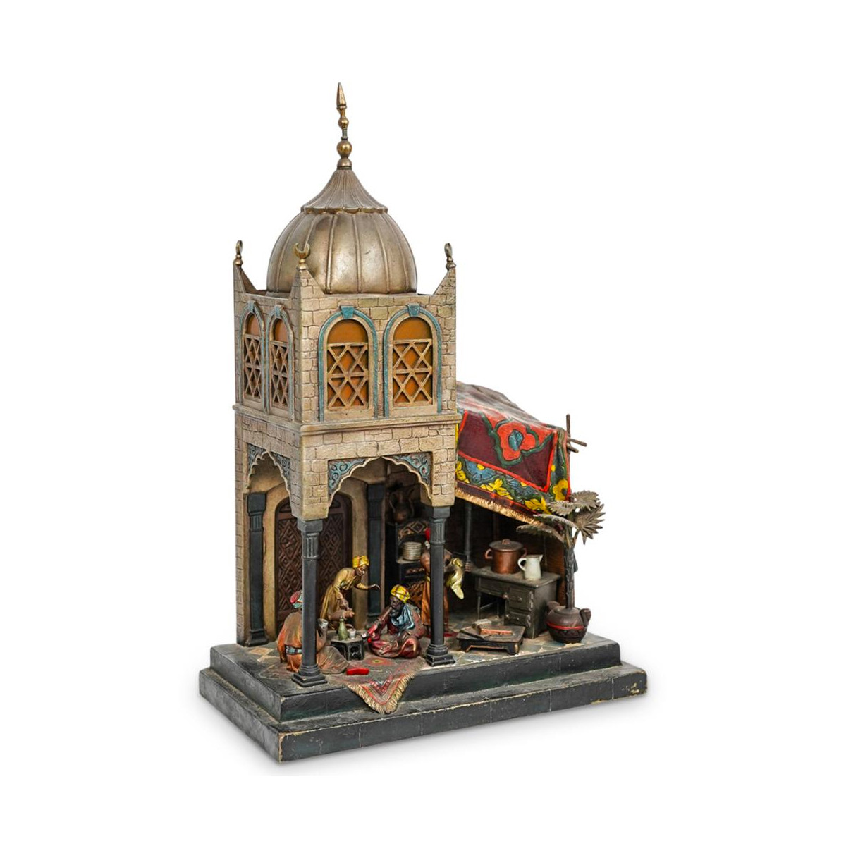 A Fine Cold Painted Austrian Bronze Figural Lamp Sculpture Attributed ...