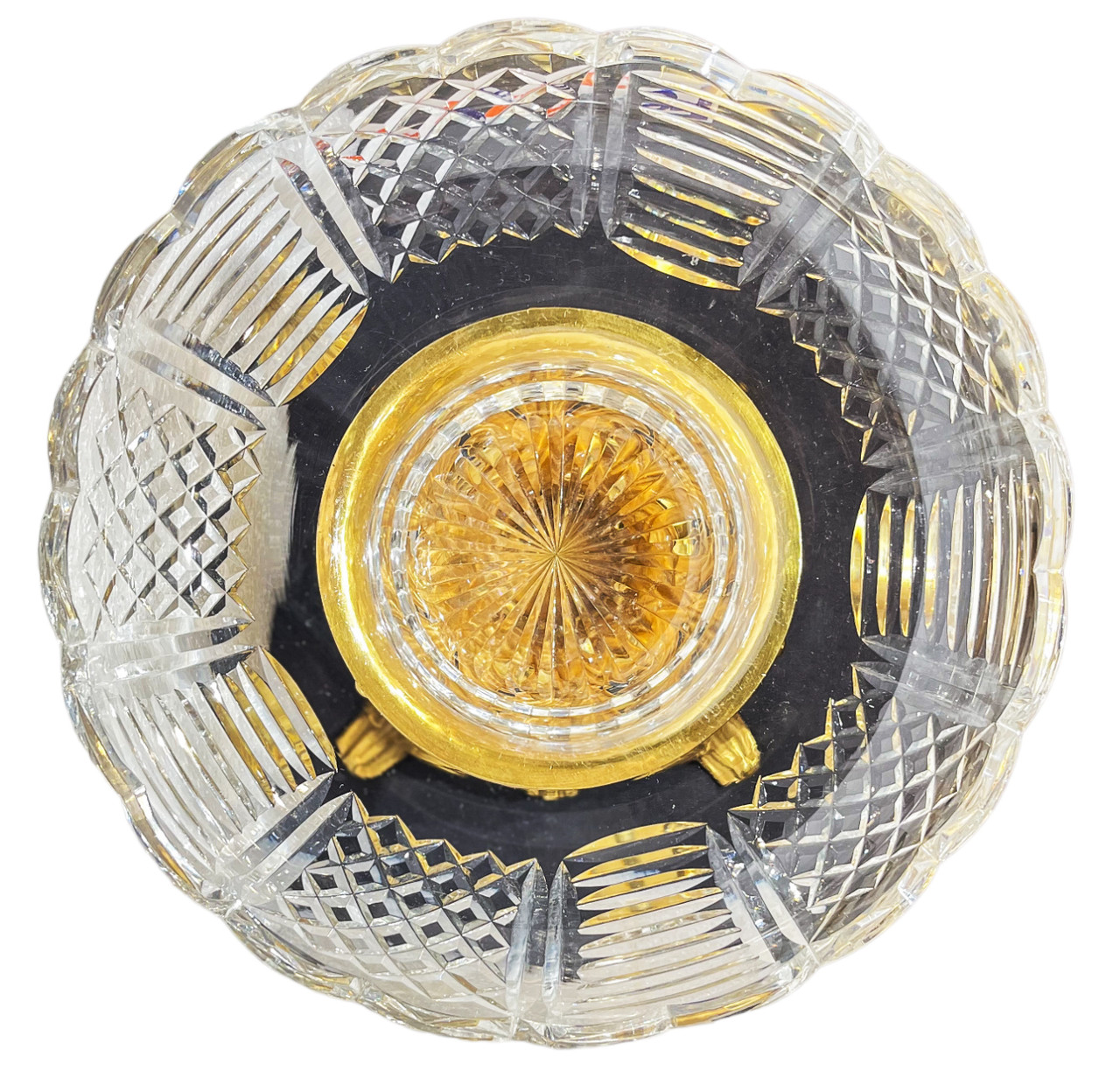 Rococo Style Molded Glass and Gilt-Metal Footed Bowl - F&P Associates