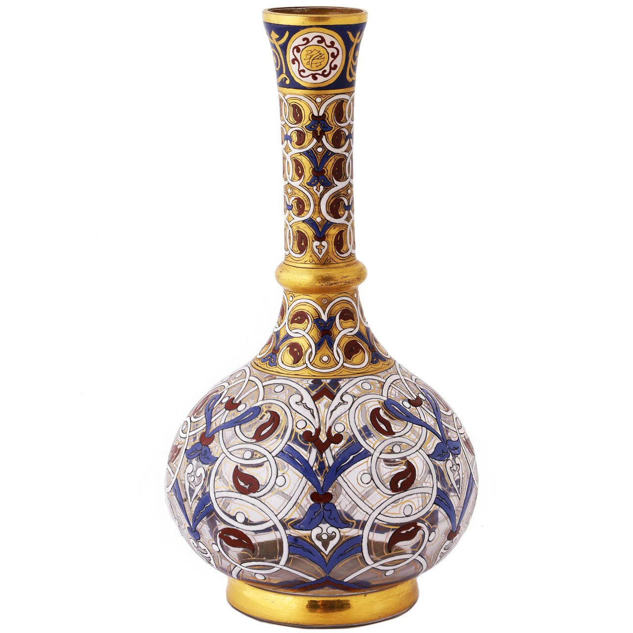 ISLAMIC ENAMELED GLASS VASE BY LOBMEYR - F&P Associates