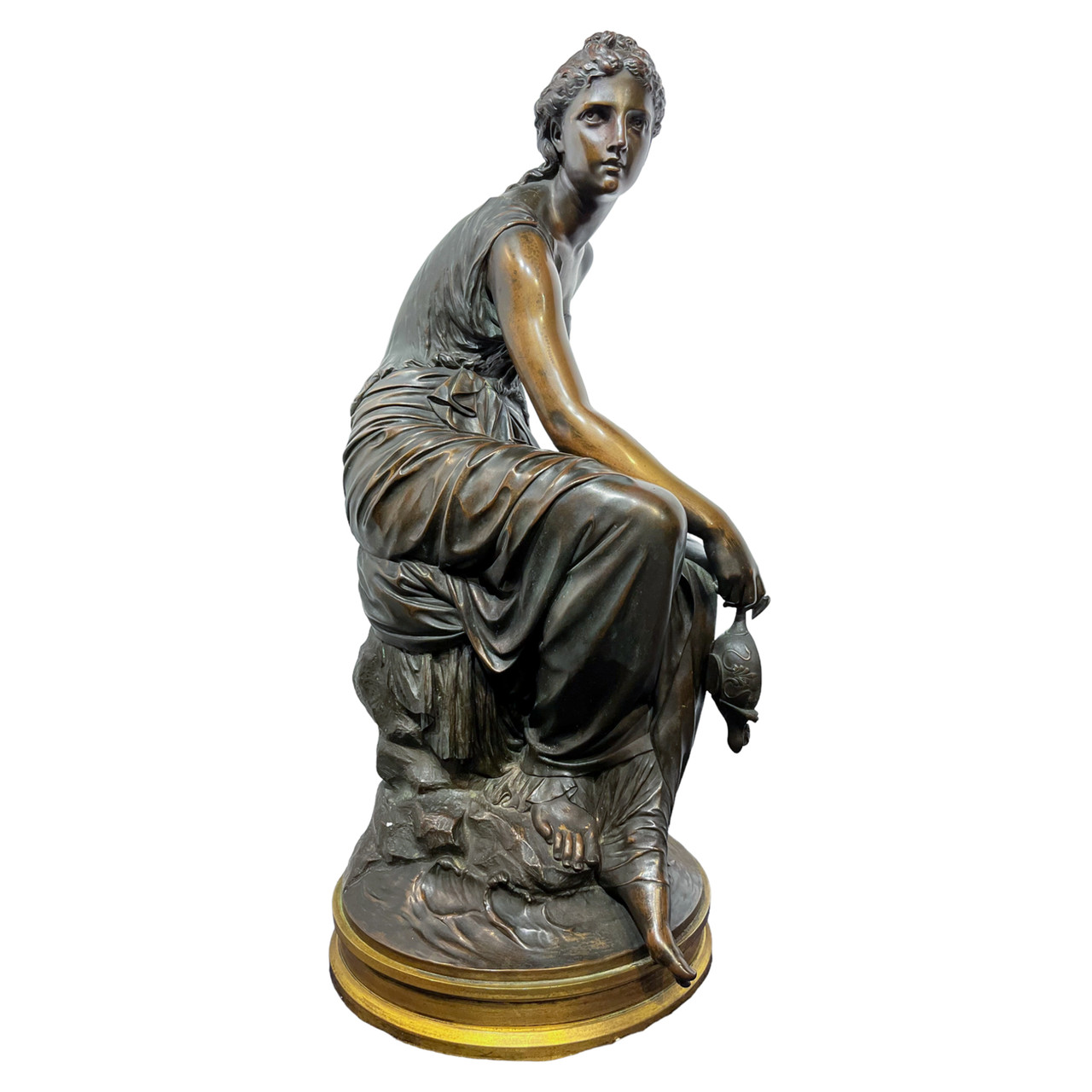 "La Nuit" Bronze Female Figural Statue of Psyche by Etienne Henry ...