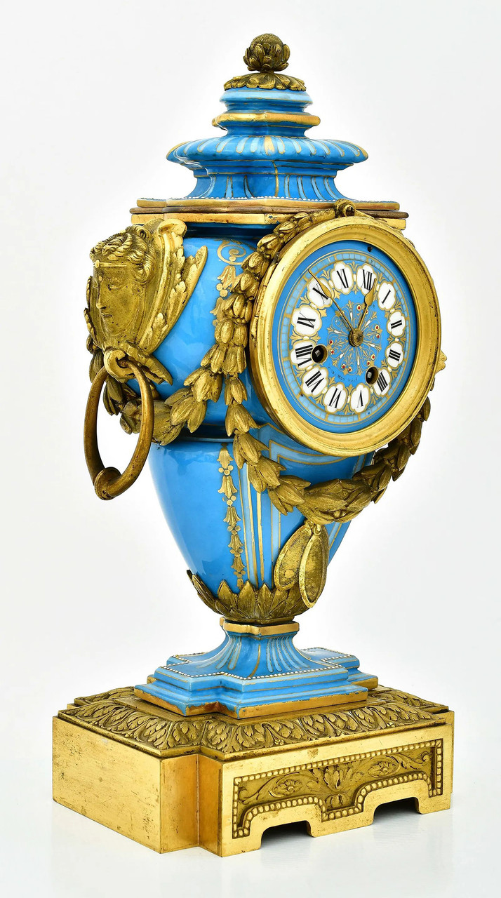 A Fine English Minton Gilt Bronze and Bleu Céleste Jeweled Porcelain ...