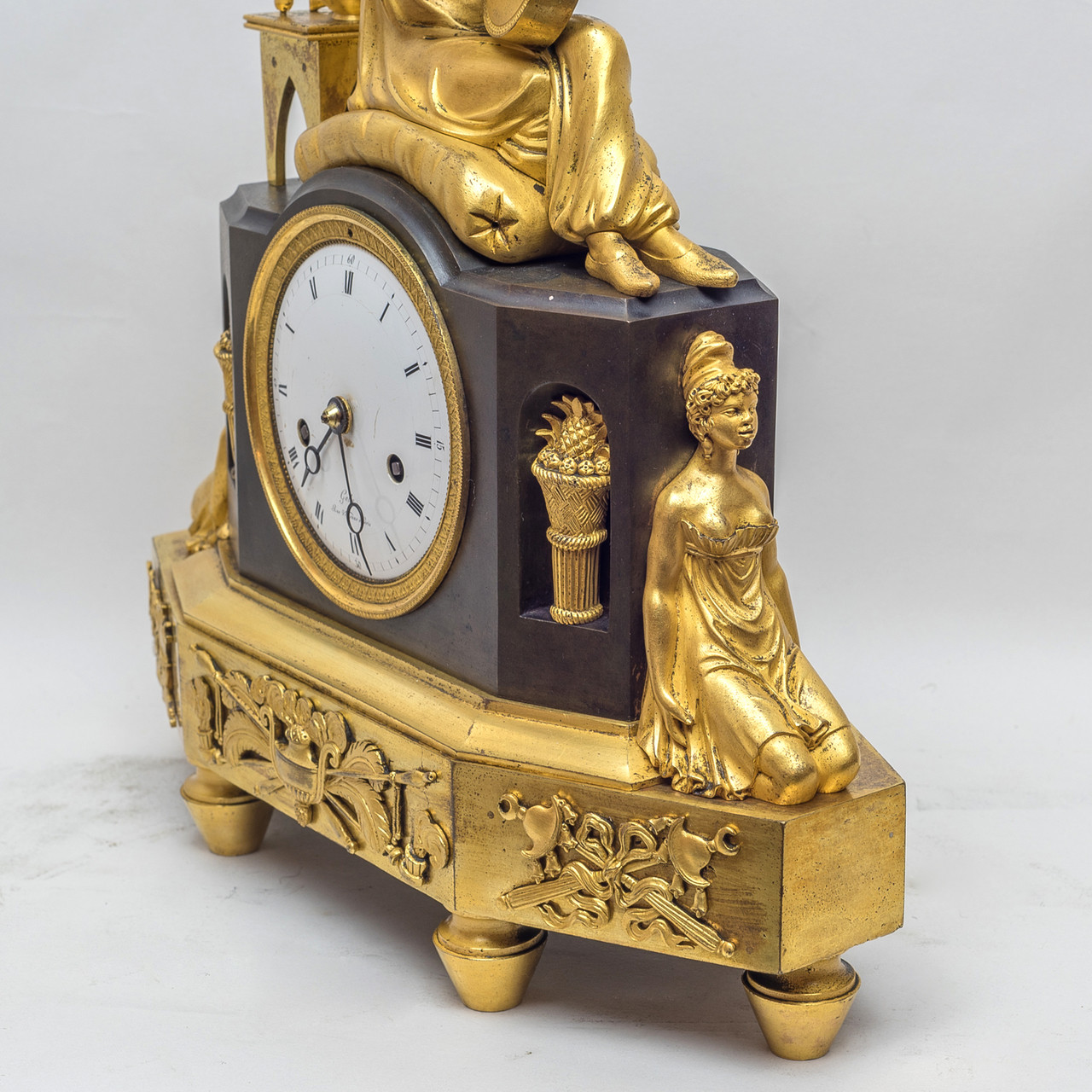 A Fine Quality French Empire Ormolu Figural Mantel Clock by Claud Galle ...