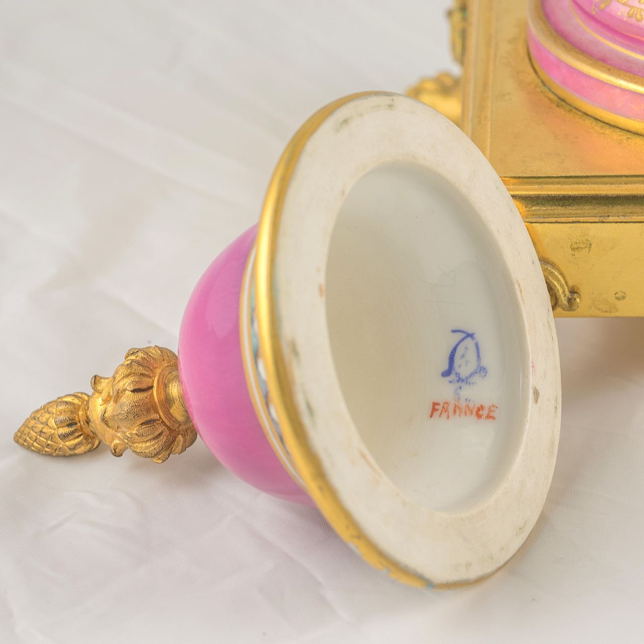 Stunning Quality Sèvres Gilt Porcelain Pink Iridescent Glaze Portrait ...
