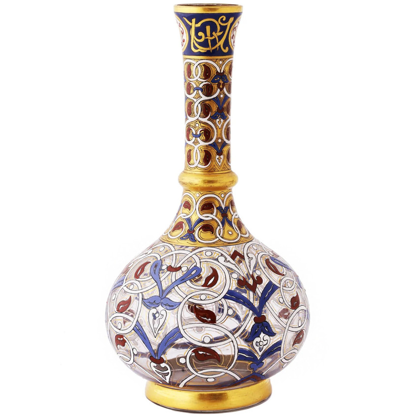 ISLAMIC ENAMELED GLASS VASE BY LOBMEYR - F&P Associates
