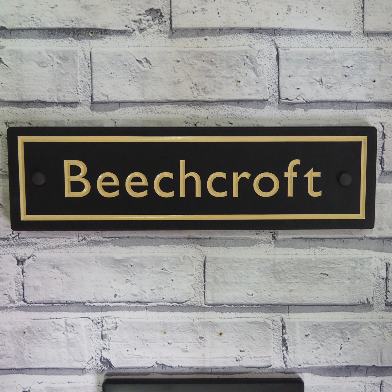 Slate Rectangle House Sign with Border