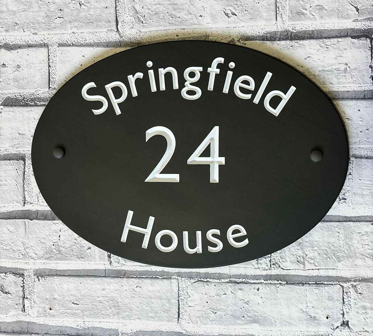Slate Oval House Sign