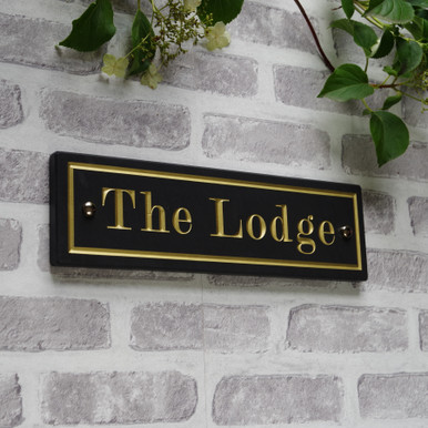 Slate Rectangle House Sign with Border