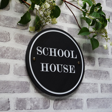 Slate Round House Sign with Border