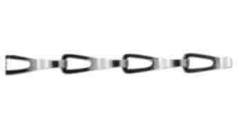 IMPA 231126 SASH CHAIN 16x5mm BRASS-NICKEL per meter