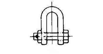 IMPA 231321 CHAIN SHACKLE SAFETY BOLT 19x22x31mm 4,75 ton + cert.