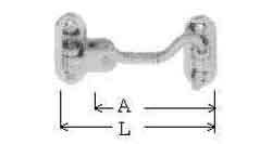 IMPA 490531 CABIN DOOR HOOK 100mm BRASS-CHROMIUM PLATED