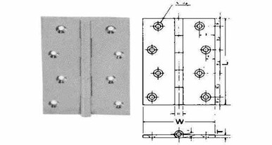 IMPA 490409 BUTT HINGE 100x80mm BRASS