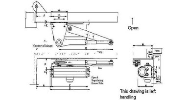 IMPA 490631 DOOR CLOSER PARALLEL TYPE max.weight 40kg. O.H.M.