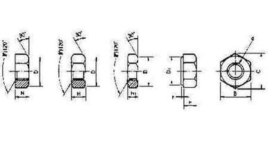 IMPA 692832 HEXAGON NUT M22 DIN 934-STAINLESS STEEL A4