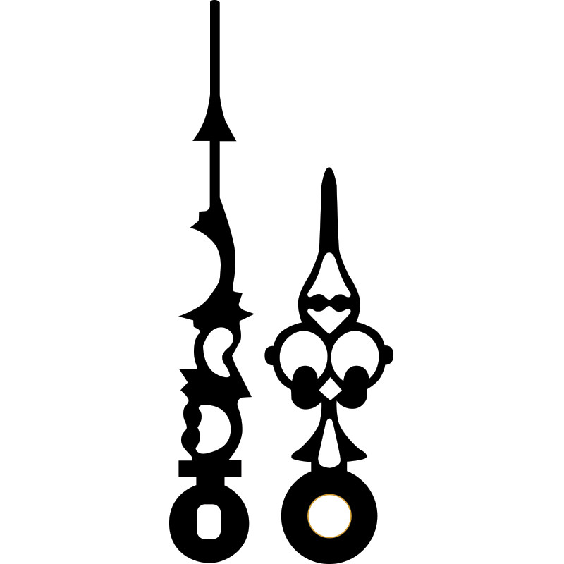 Serpentine Clock Hands - Nut & Press Fit Clock Hands | All Time Co.