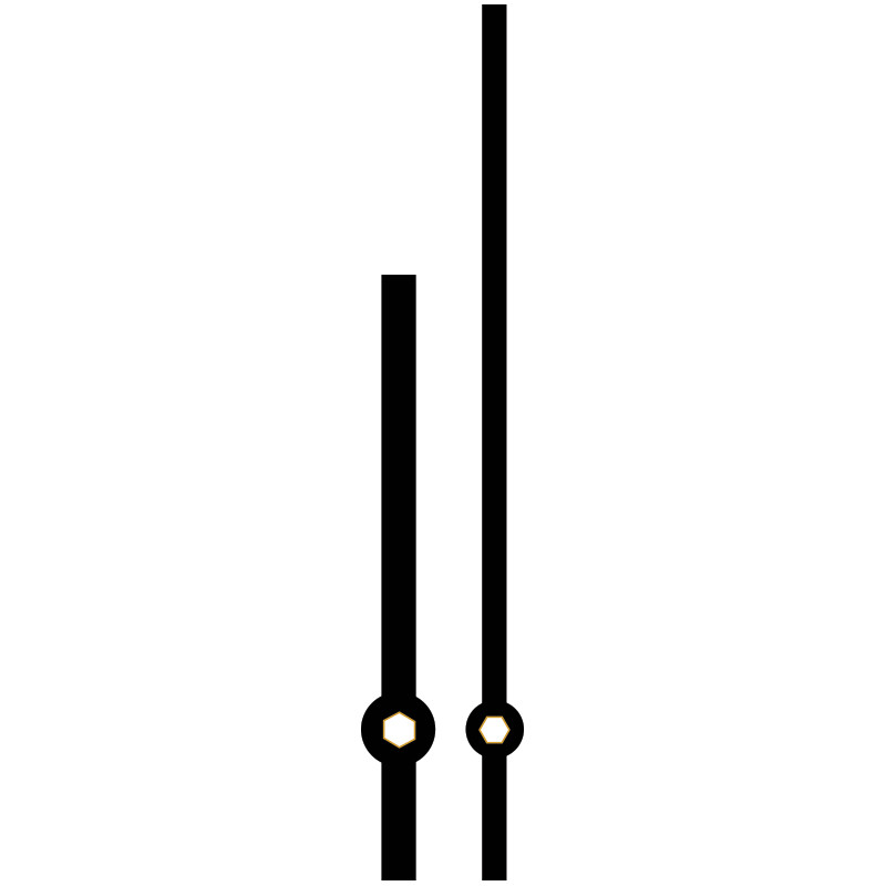 Baton Clock Hands - Nut & Press Fit Clock Hands | All Time Co.