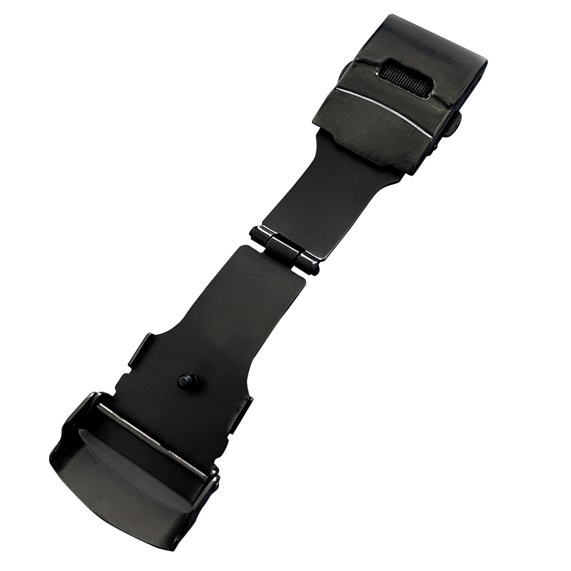 3 Fold Push Button Clasp with Safety (Black) - Watch Band Clasp | All ...